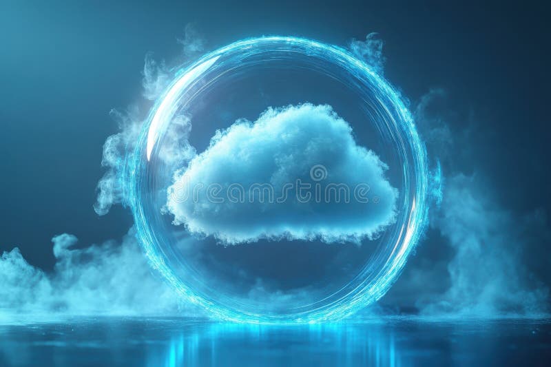 A Cloud is Inside a Clear Sphere Stock Image - Image of database ...