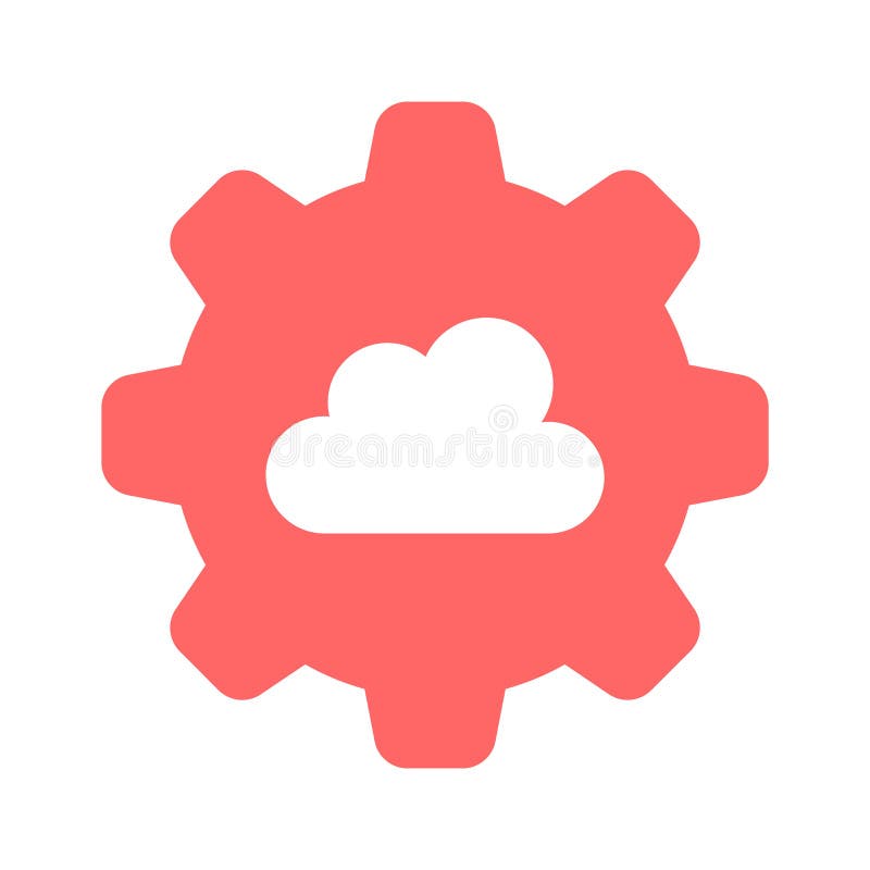 Cloud Inside Gear Showing Icon of Cloud Setting, Cloud Management Stock ...