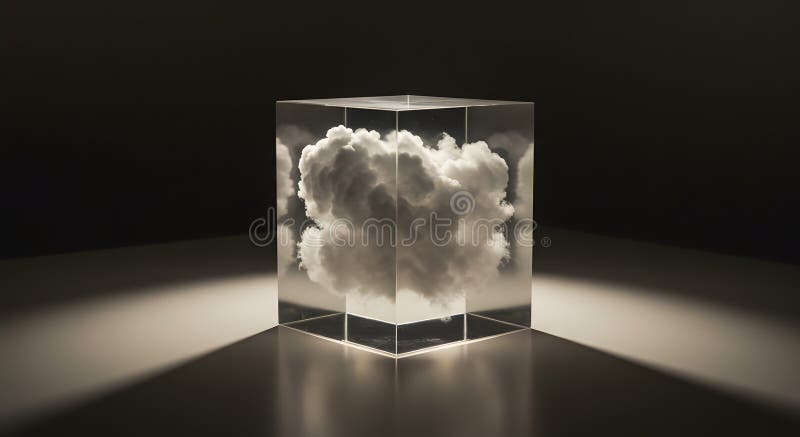 Cloud Inside a Transparent Cube Stock Image - Image of inside ...