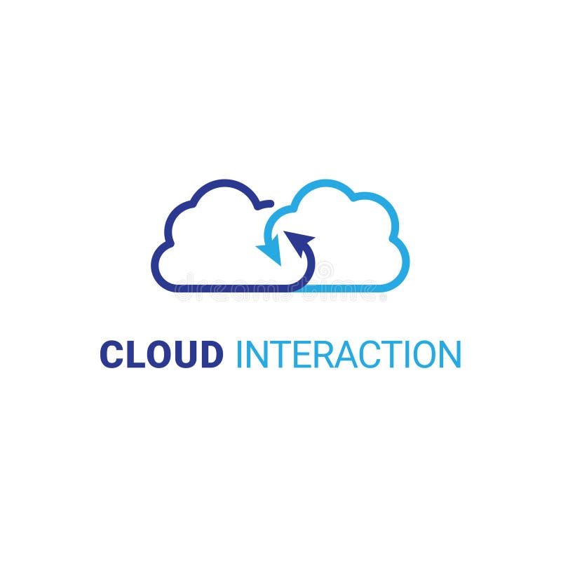 Cloud Interaction Internet Service Logo Stock Vector - Illustration of ...