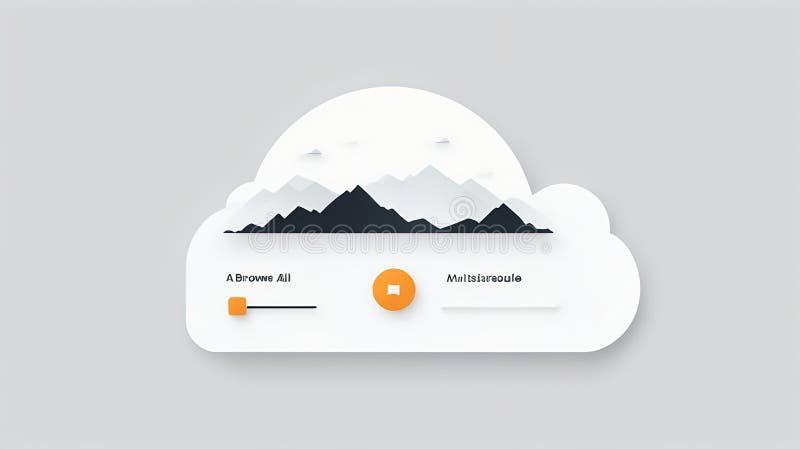 Cloud Interface with Mountains Stock Illustration - Illustration of ...