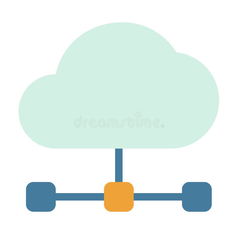 Cloud Internet Connection Network Single Isolated Icon with Flat Style ...