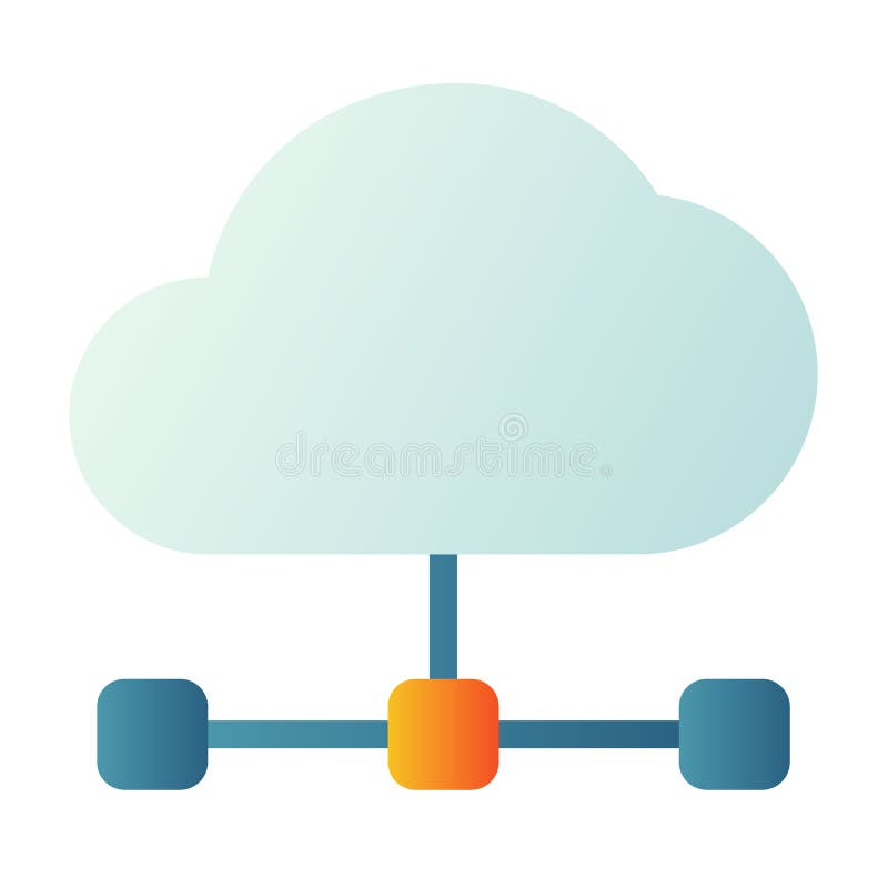Cloud Internet Connection Network Single Isolated Icon with Smooth ...