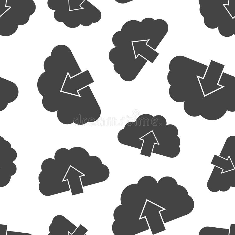 Cloud Internet Download Seamless Pattern Background. Business Fl Stock ...