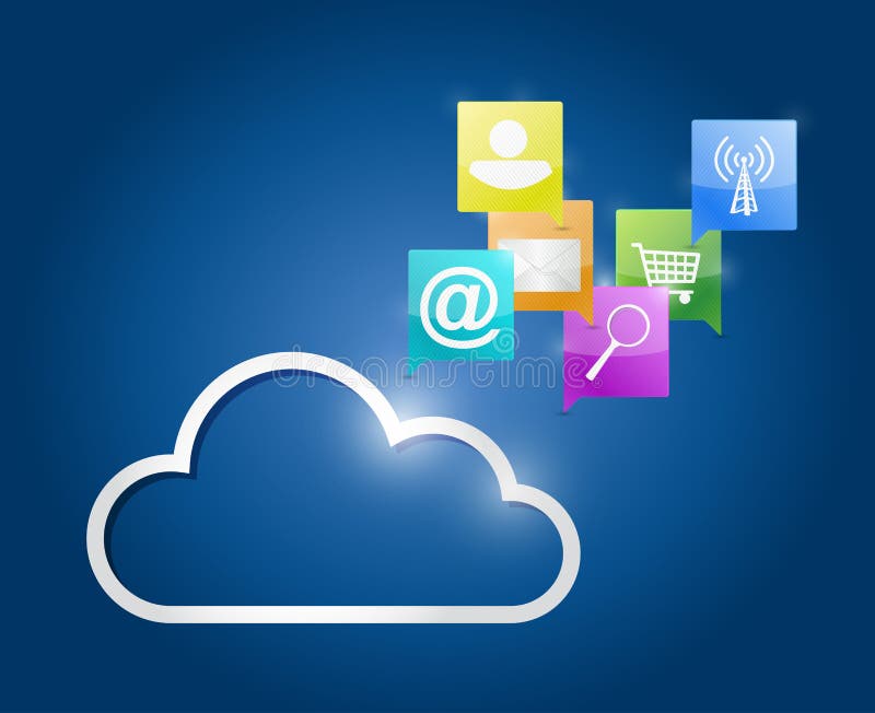 Cloud and Internet Media Communication Stock Illustration ...