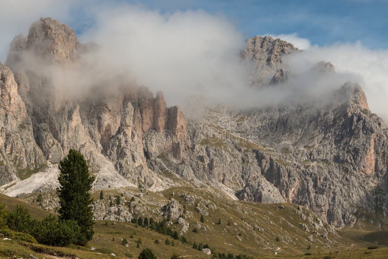 Cloud Inversion Over Mountain Range in Dolomites Stock Image - Image of ...