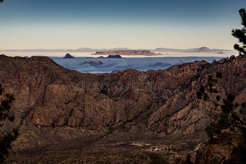 Cloud Inversion in the Valley Below the South Rim Overlook Stock Photo ...
