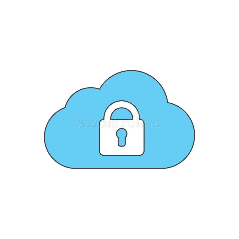 Cloud and Key Colored Icon Vector Design Illustration Stock Vector ...