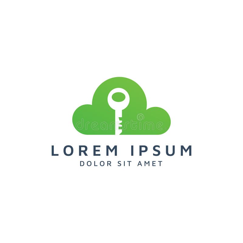 Cloud and Key Negative Space Logo Design Stock Vector - Illustration of ...