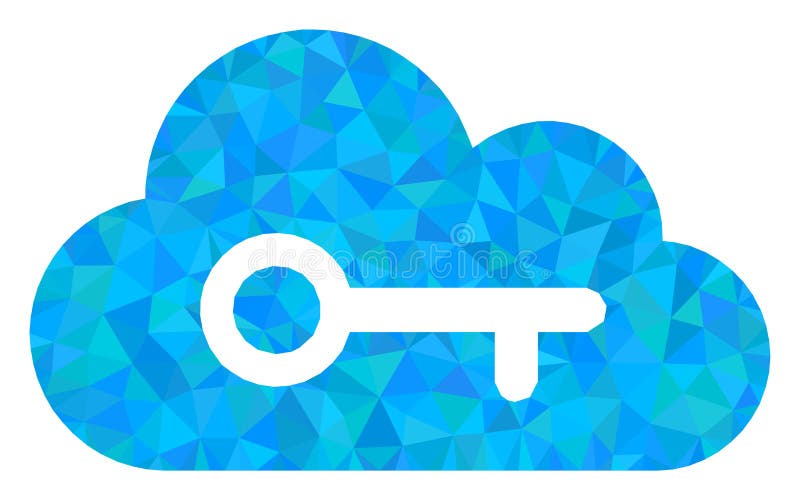 Cloud Key Polygonal Icon stock vector. Illustration of vector - 220719864