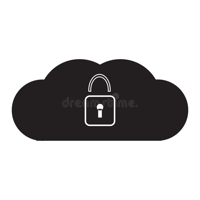 Cloud and Key Symbol Icon Vector Illustration Isolated on White ...