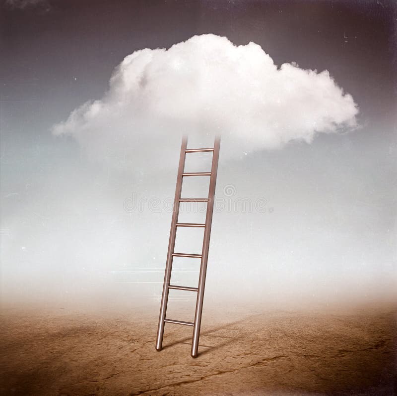 Ladder to the clouds stock photo. Image of challenge - 15683058