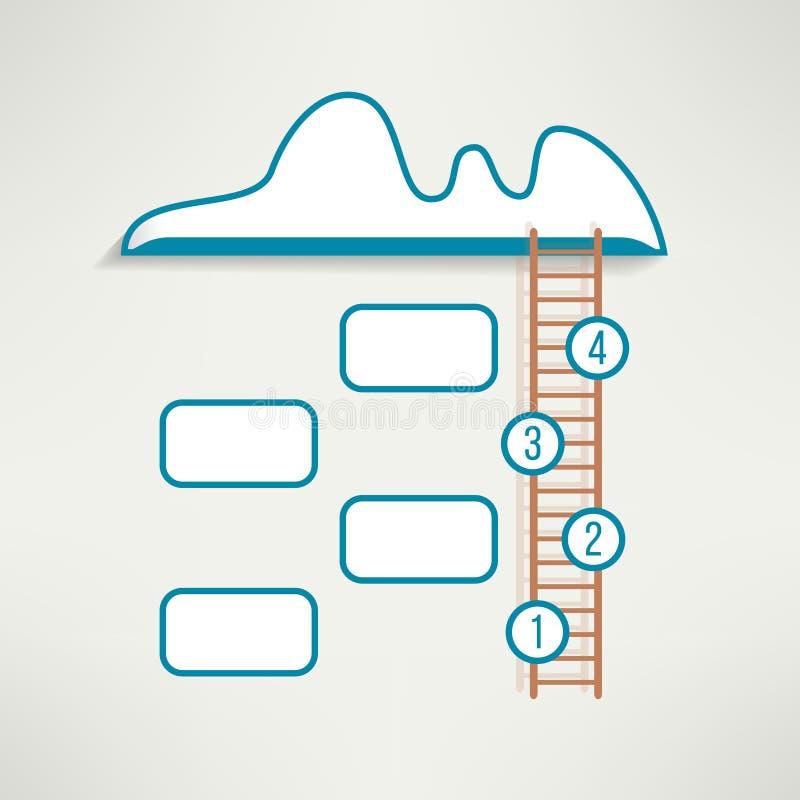 Cloud with Ladder Simple Clean Infographics Design Stock Vector ...