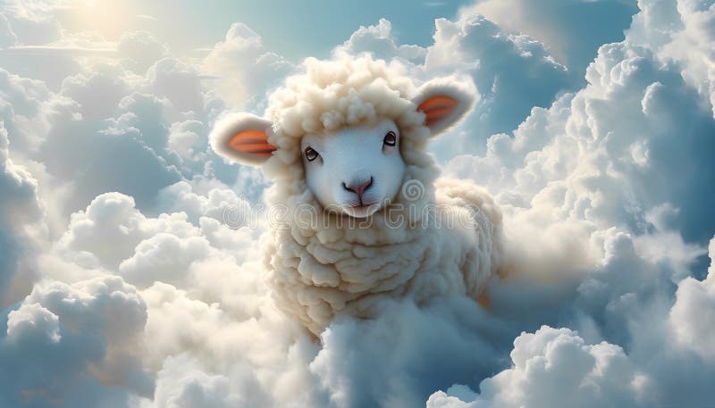 The Cloud-lamb Has Rounded, Expressive Eyes and an Endearing, Friendly ...