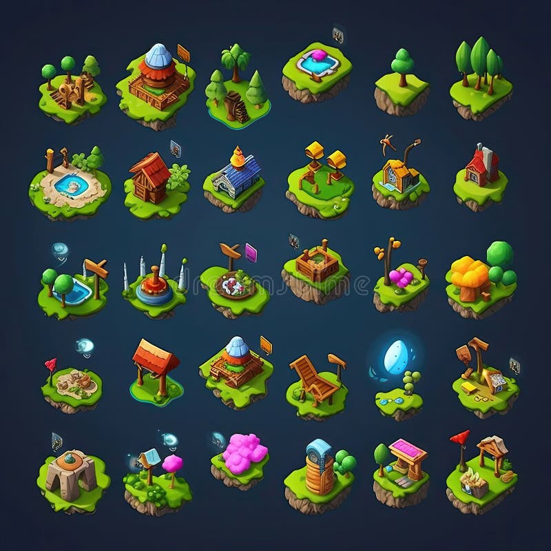 Sky land game ai generated stock illustration. Illustration of ...