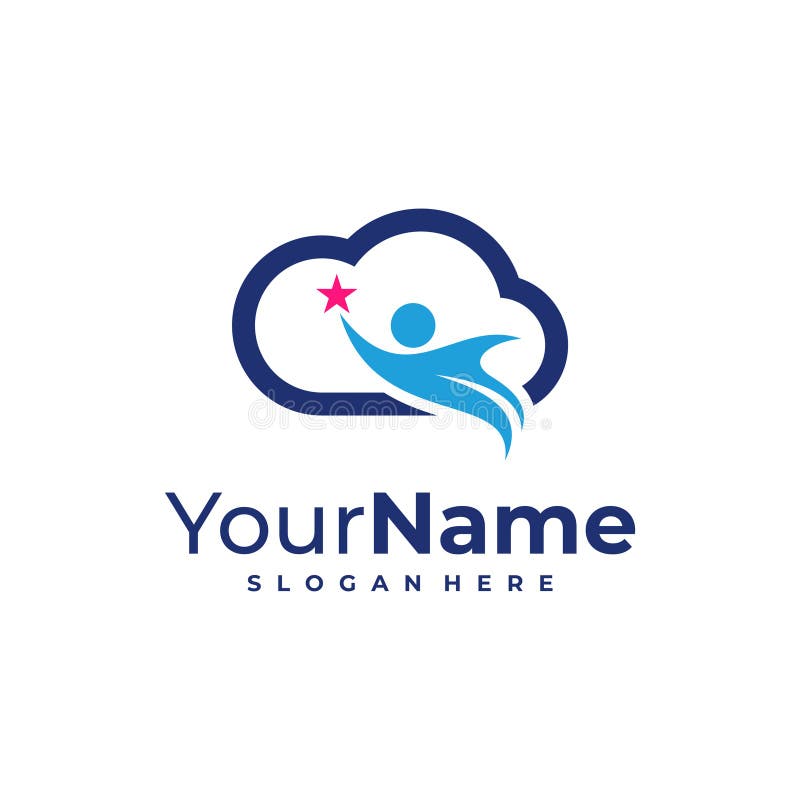 Cloud Leader Logo Design Template. Cloud People Logo Vector ...