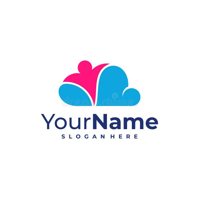 Cloud Leader Logo Design Template. Cloud People Logo Vector Illustration Stock Vector ...