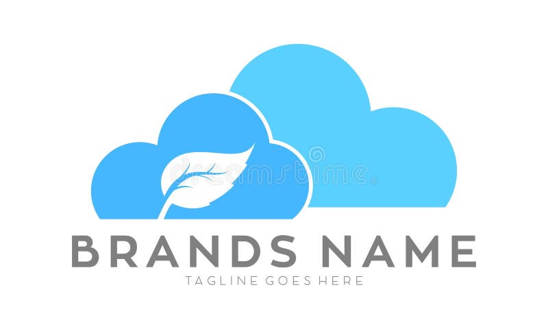 Cloud and Leaf Symbol Vector Logo Stock Vector - Illustration of ...