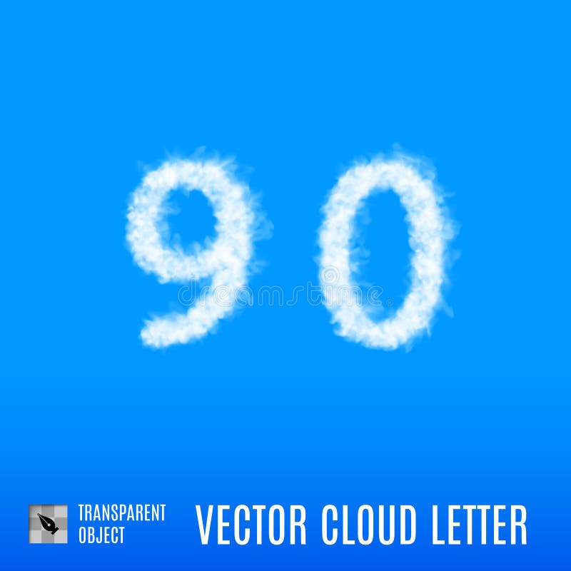 Number 0 Cloud Font Symbol. White Alphabet Sign Zero On Blue Sky Stock ...