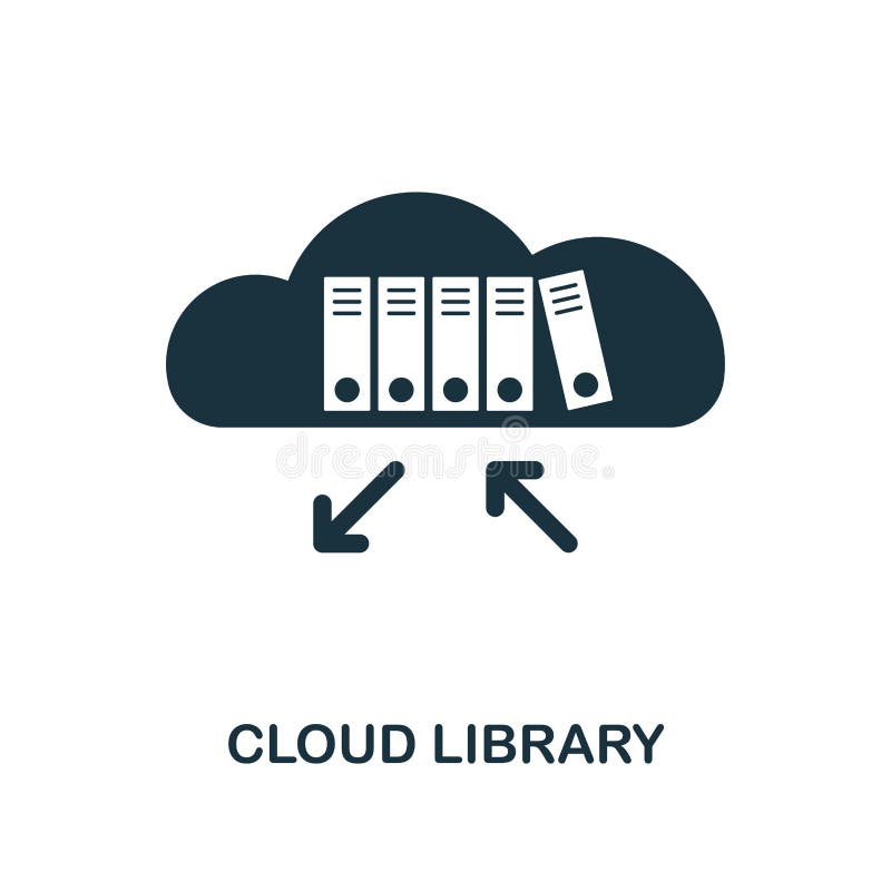 Cloud Library Creative Icon. Simple Element Illustration. Cloud Library ...