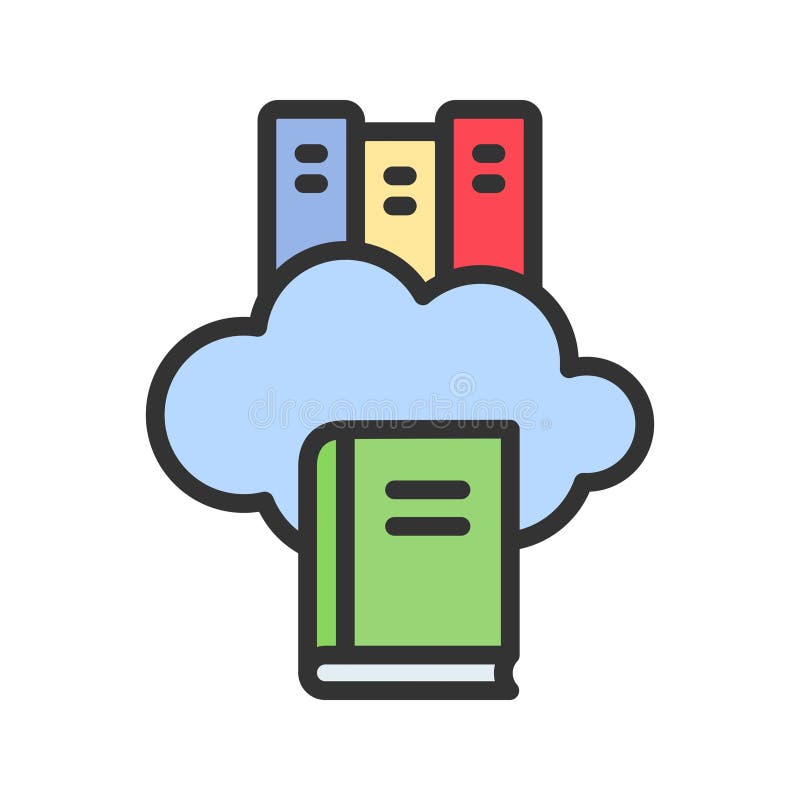 Cloud Library Icon Image. stock vector. Illustration of concept - 286863837