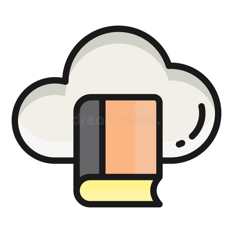 Cloud Library Vector Flat Icon, School and Education Icon Stock Vector - Illustration of graphic ...