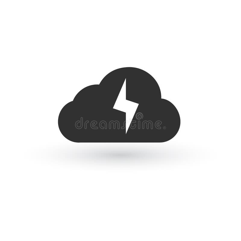 Cloud Lighting Logo Icon. Vector Illustration Isolated on White ...