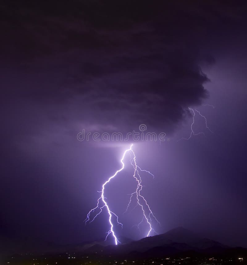 Cloud and Lightning stock photo. Image of discharge, striking - 334158