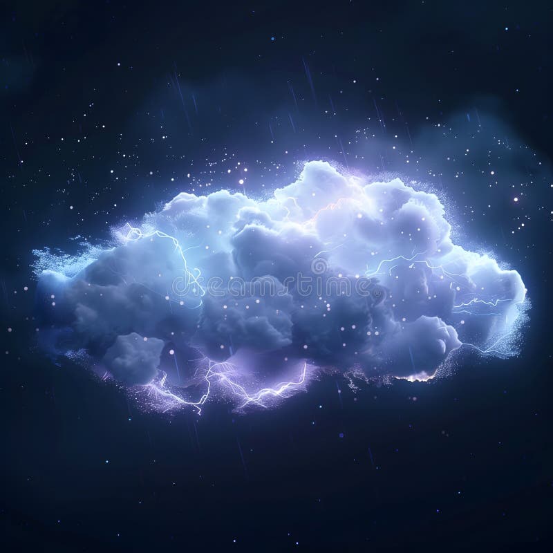A Cloud with Lightning Bolts Inside it on Sky Stock Illustration ...
