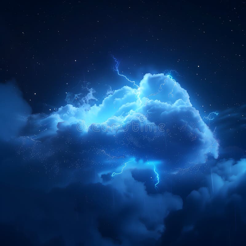 A Cloud with Lightning Bolts Inside it on Sky Stock Illustration - Illustration of smoke, nebula ...