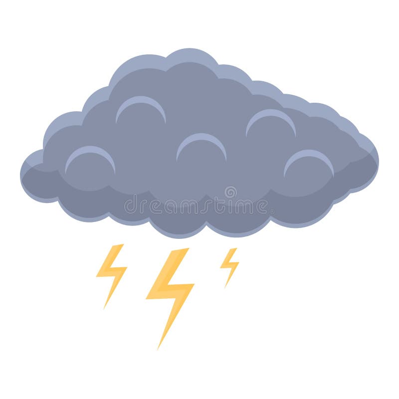 Cloud Lightning Icon, Cartoon Style Stock Illustration - Illustration ...
