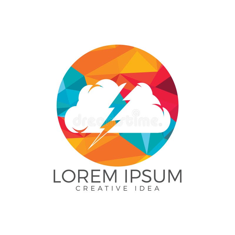 Thunder and Cloud Logo Design. Stock Vector - Illustration of abstract ...
