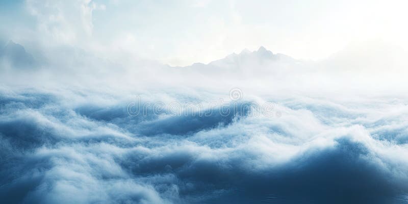 Cloud-like Mist Forming in Soft Waves with Gentle Movement and Subtle ...