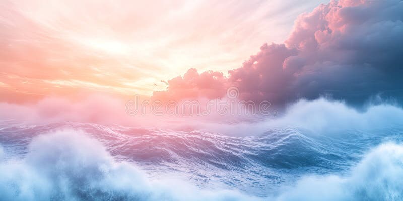 Cloud-like Mist Forming in Soft Waves with Gentle Movement and Subtle ...