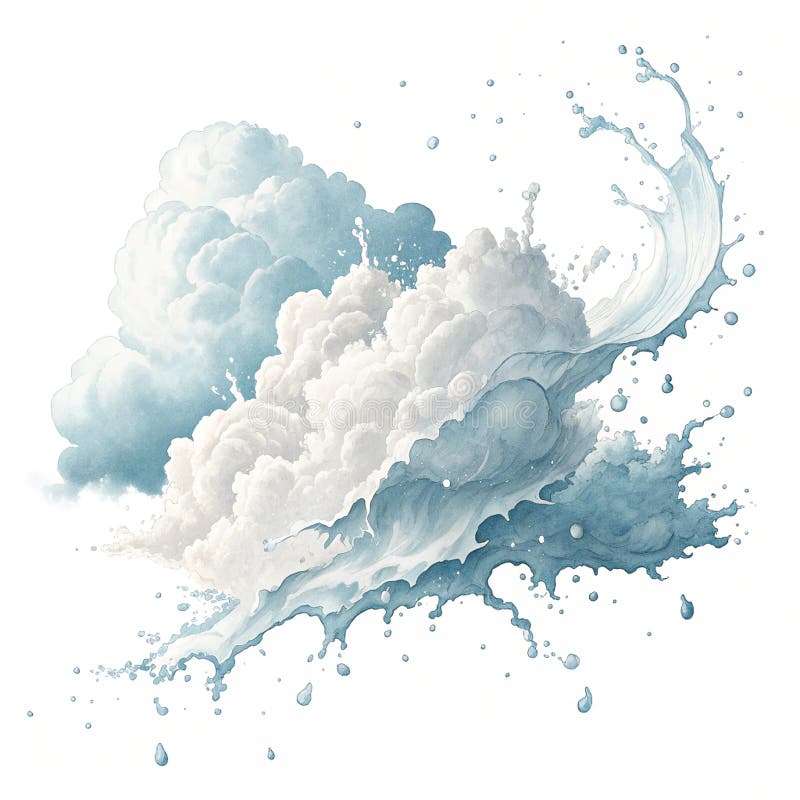 Cloud Like Splash on Pure White Background Stock Illustration ...