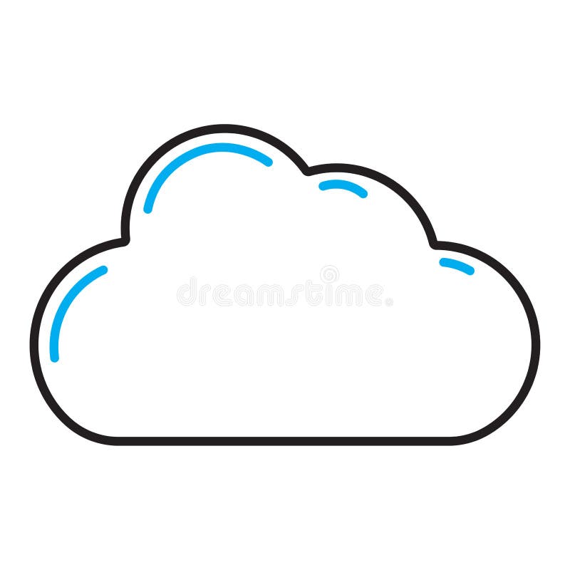Cloud Line in Flat Style. Internet Technology. Continuous One Line ...