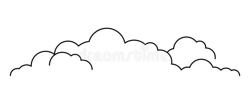Cloud Line Shape, Graphic Clouds Outline, Clouds Lined, Cloudy Line ...