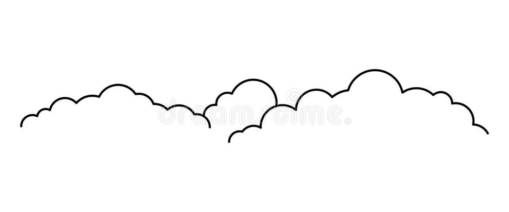Cloud Line Shape, Graphic Clouds Outline, Clouds Lined, Cloudy Line ...