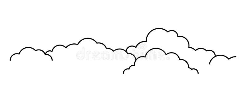 Cloud, Cloud Line Shape, Graphic Clouds Outline, Clouds Lined, Cloudy ...
