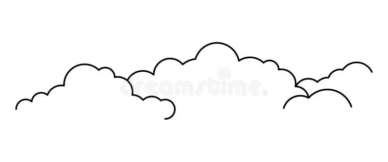 Cloud Line Shape, Graphic Clouds Outline, Clouds Lined, Cloudy Line ...