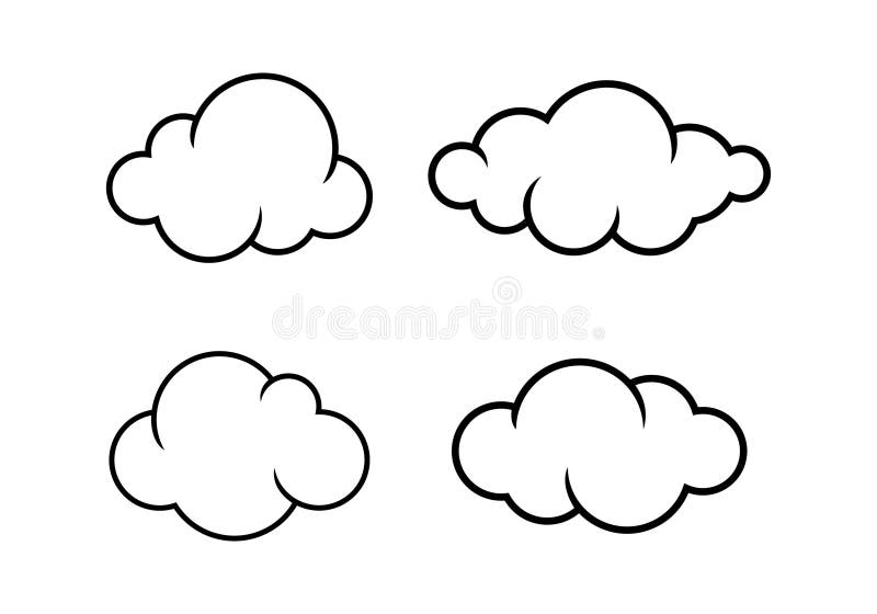 Cloud, Cloud Line Shape, Graphic Clouds Outline, Clouds Lined, Cloudy ...