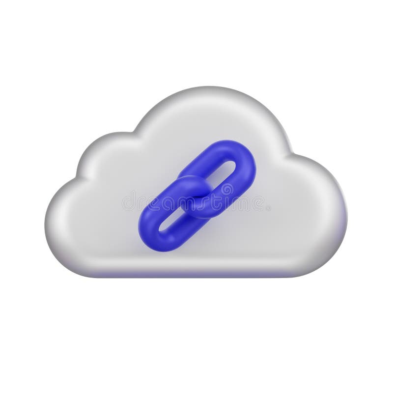 Cloud Link with Chain 3d Icon Stock Photo - Illustration of isolated ...
