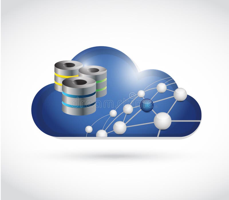 Cloud Link Network and Servers Illustration Stock Illustration ...