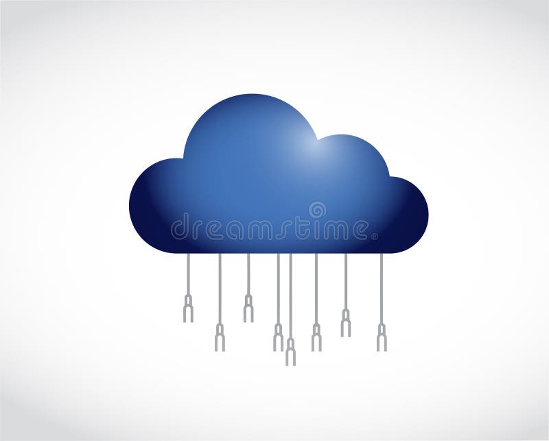 Cloud link line icon. stock vector. Illustration of drawing - 94420575