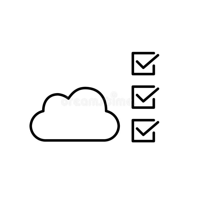 Cloud and List of Checkmarks. Organized File Storage, Secure Data Stock ...