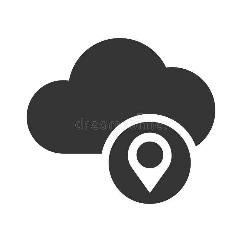 Cloud location icon stock vector. Illustration of place - 201628002
