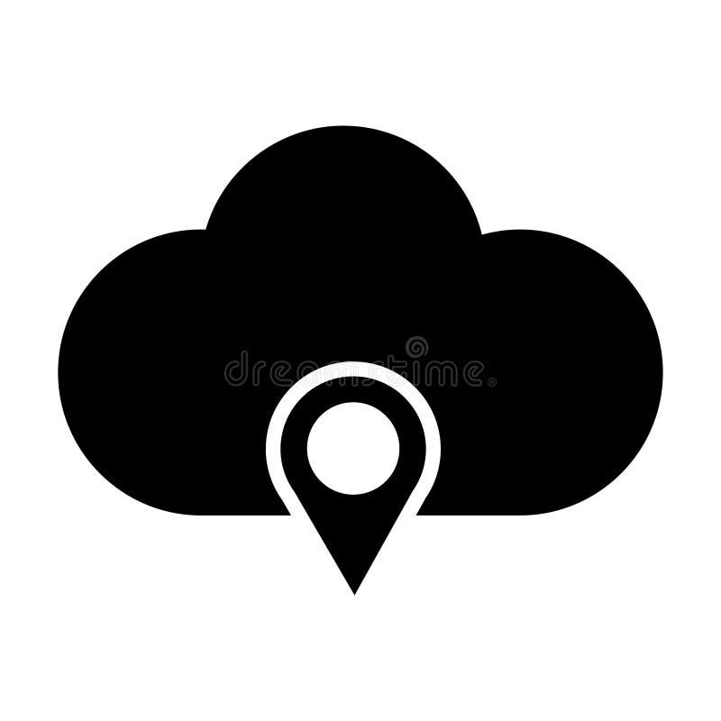 Cloud Location Icon stock vector. Illustration of location - 243635059