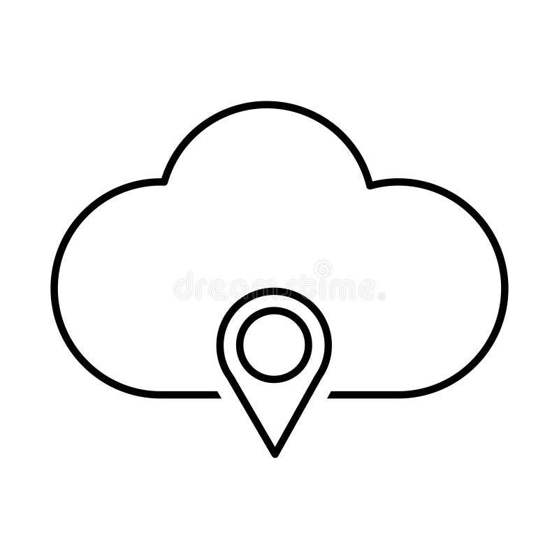 Cloud Location Icon stock illustration. Illustration of design - 255889557
