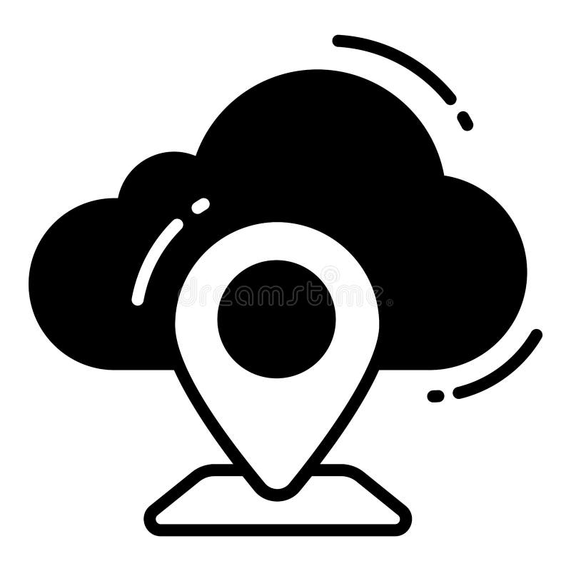 Cloud Location Icon Related Map Location and Navigation Black Icon ...