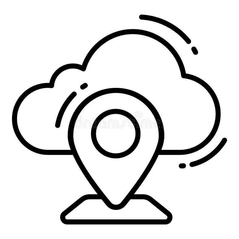 Cloud Location Icon Related Map Location and Navigation Black Icon. Traffic and Travel Vector ...